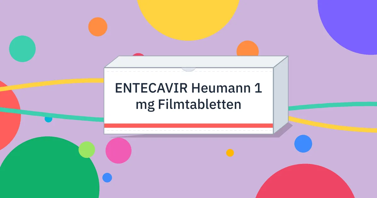 Symbolbild: Packung mit der Aufschrift ENTECAVIR Heumann 1 mg Filmtabletten (PZN 12475139) – Verfügbarkeit und Bezug in Apotheken in Frankfurt am Main