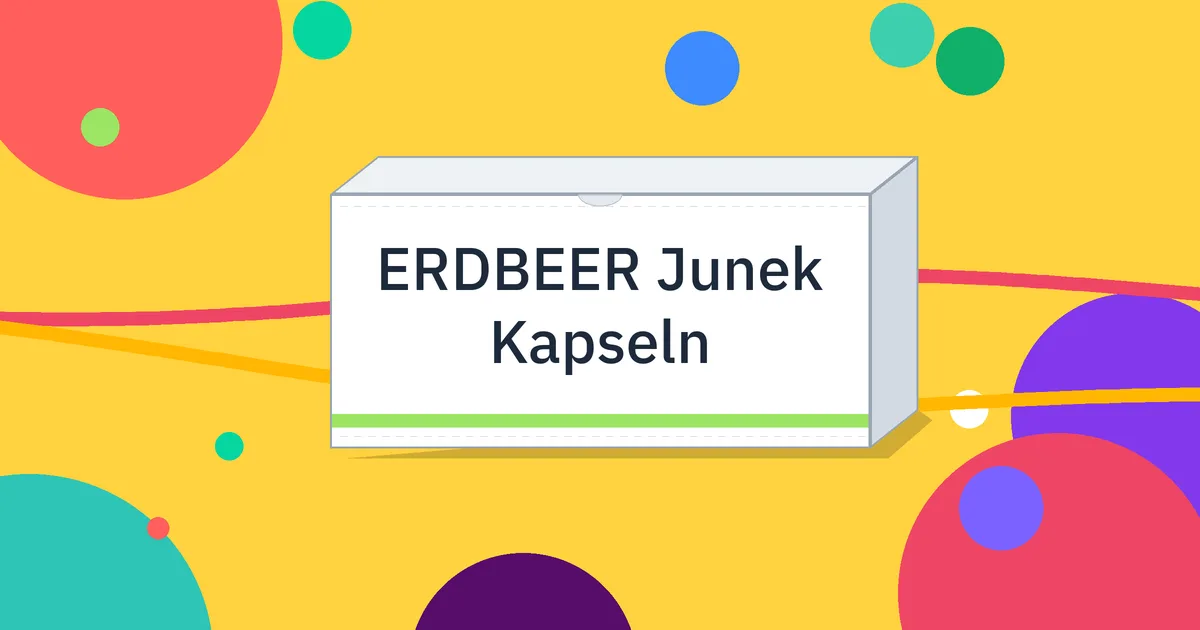 Symbolbild: Packung mit der Aufschrift ERDBEER Junek Kapseln (PZN 10052506) – Verfügbarkeit und Bezug in Apotheken in Frankfurt am Main