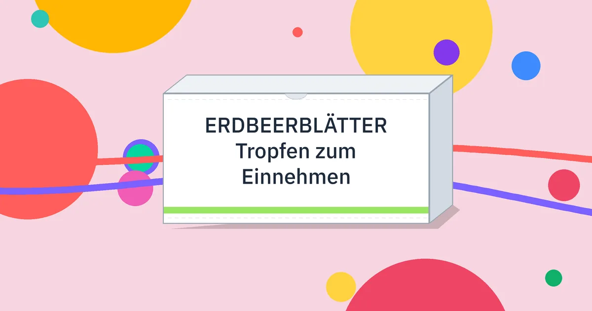 Symbolbild: Packung mit der Aufschrift ERDBEERBLÄTTER Tropfen zum Einnehmen (PZN 11366537) – Verfügbarkeit und Bezug in Apotheken in Frankfurt am Main