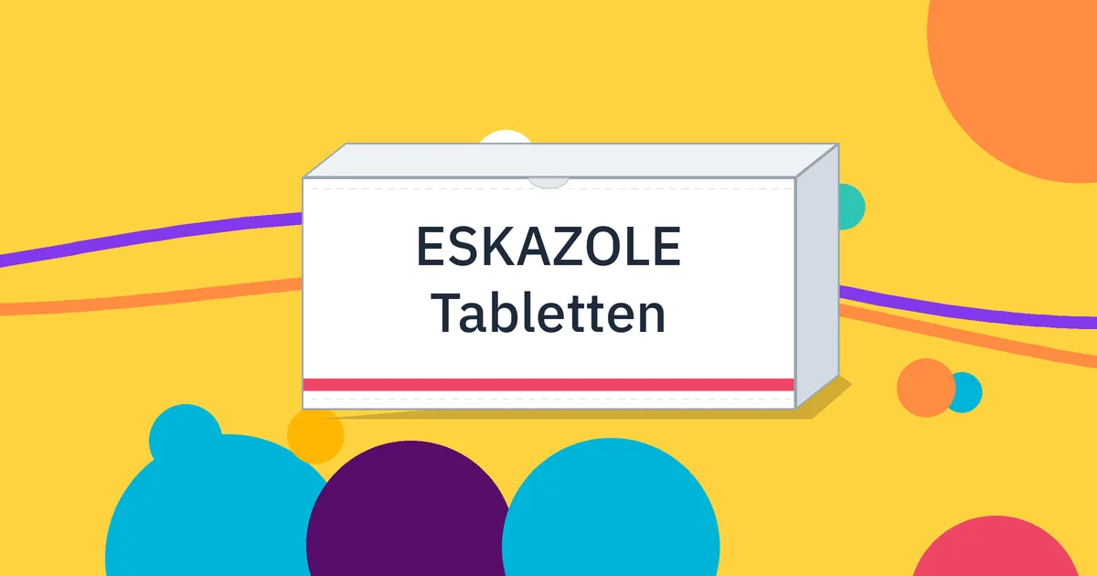 Symbolbild: Packung mit der Aufschrift ESKAZOLE Tabletten (PZN 04704181) – Verfügbarkeit und Bezug in Apotheken in Frankfurt am Main