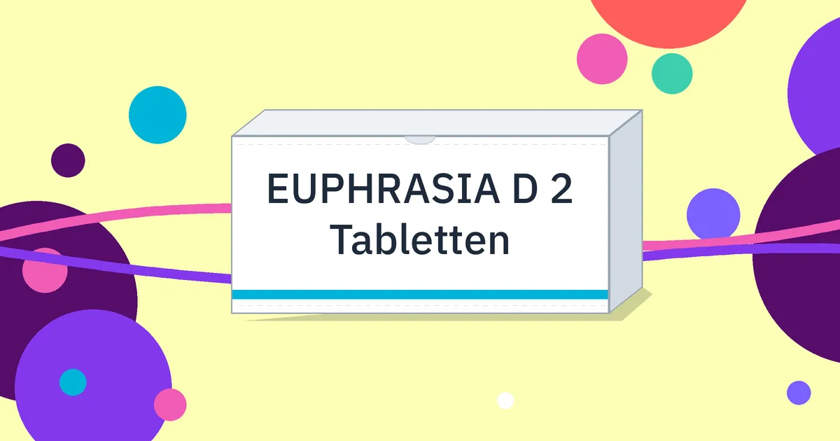 Symbolbild: Packung mit der Aufschrift EUPHRASIA D 2 Tabletten (PZN 02630107) – Verfügbarkeit und Bezug in Apotheken in Frankfurt am Main