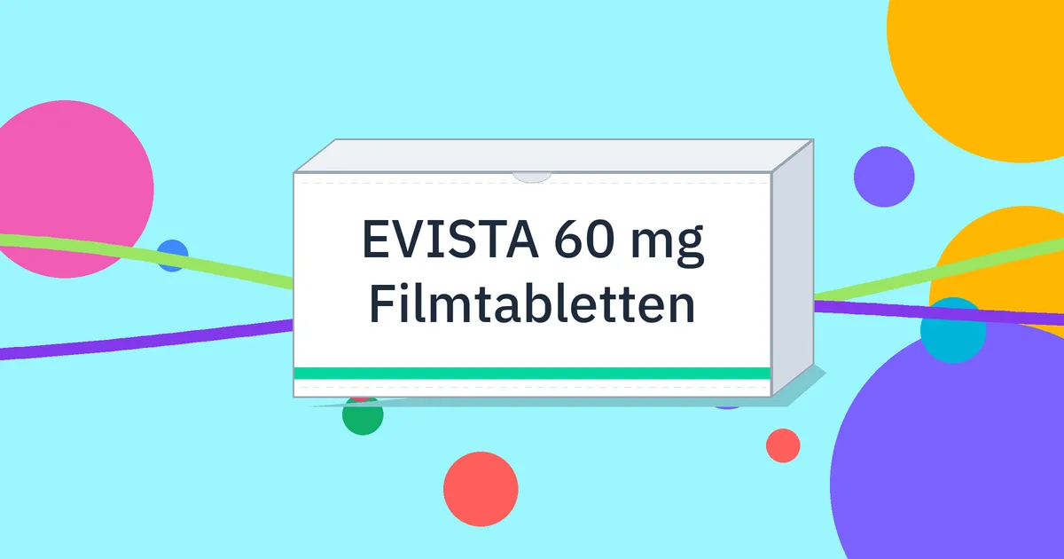 Symbolbild: Packung mit der Aufschrift EVISTA 60 mg Filmtabletten (PZN 00264124) – Verfügbarkeit und Bezug in Apotheken in Frankfurt am Main