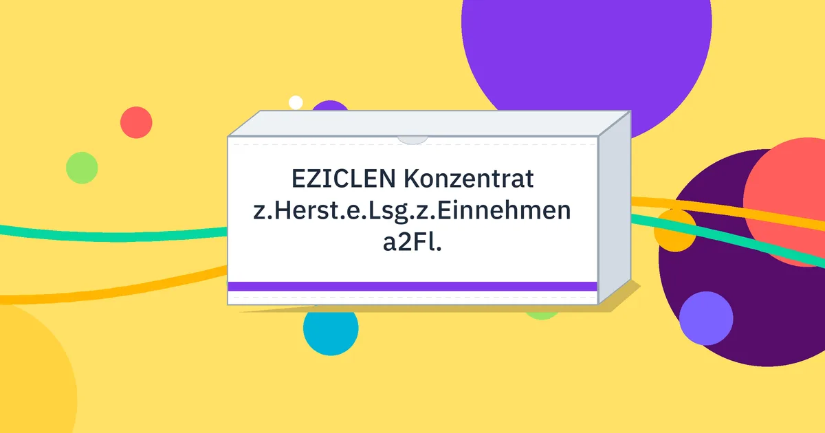 Symbolbild: Packung mit der Aufschrift EZICLEN Konzentrat z.Herst.e.Lsg.z.Einnehmen a2Fl. (PZN 10709449) – Verfügbarkeit und Bezug in Apotheken in Frankfurt am Main