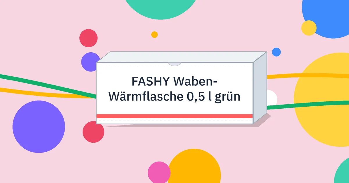 Symbolbild: Packung mit der Aufschrift FASHY Waben-Wärmflasche 0,5 l grün (PZN 18648517) – Verfügbarkeit und Bezug in Apotheken in Frankfurt am Main