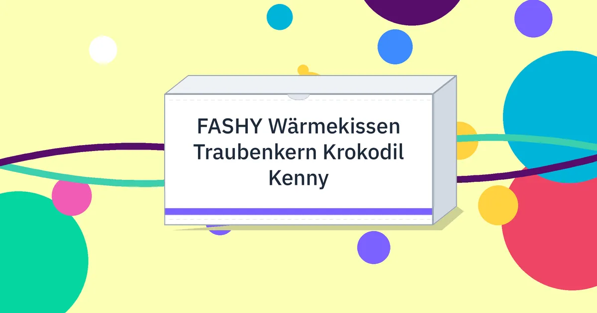Symbolbild: Packung mit der Aufschrift FASHY Wärmekissen Traubenkern Krokodil Kenny (PZN 19136742) – Verfügbarkeit und Bezug in Apotheken in Frankfurt am Main