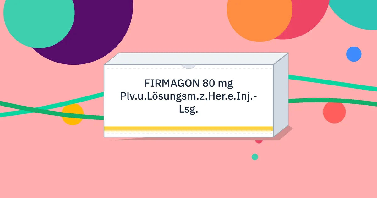 Symbolbild: Packung mit der Aufschrift FIRMAGON 80 mg Plv.u.Lösungsm.z.Her.e.Inj.-Lsg. (PZN 06914095) – Verfügbarkeit und Bezug in Apotheken in Frankfurt am Main