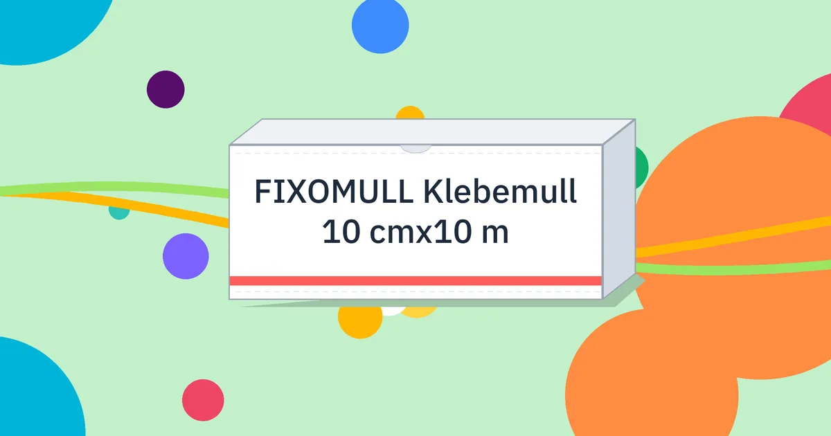 Symbolbild: Packung mit der Aufschrift FIXOMULL Klebemull 10 cmx10 m (PZN 11732195) – Verfügbarkeit und Bezug in Apotheken in Frankfurt am Main