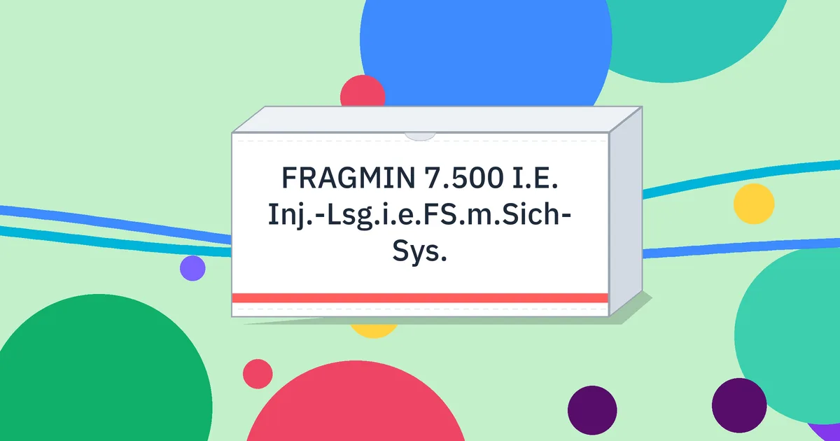 Symbolbild: Packung mit der Aufschrift FRAGMIN 7.500 I.E. Inj.-Lsg.i.e.FS.m.Sich-Sys. (PZN 19754641) – Verfügbarkeit und Bezug in Apotheken in Frankfurt am Main