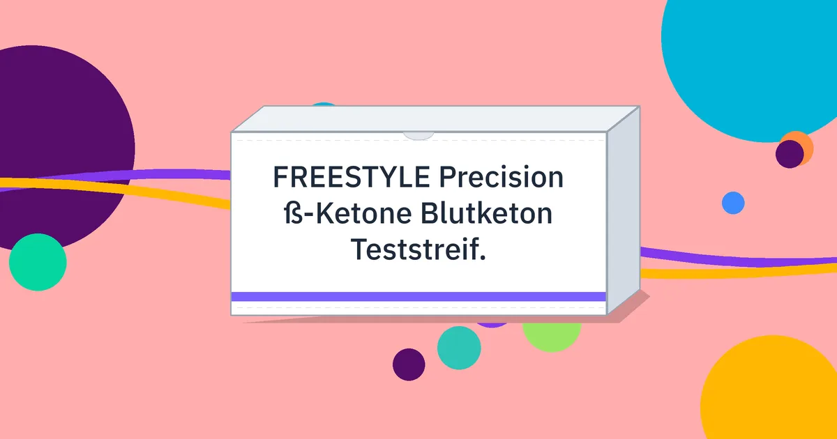 Symbolbild: Packung mit der Aufschrift FREESTYLE Precision ß-Ketone Blutketon Teststreif. (PZN 16085300) – Verfügbarkeit und Bezug in Apotheken in Frankfurt am Main