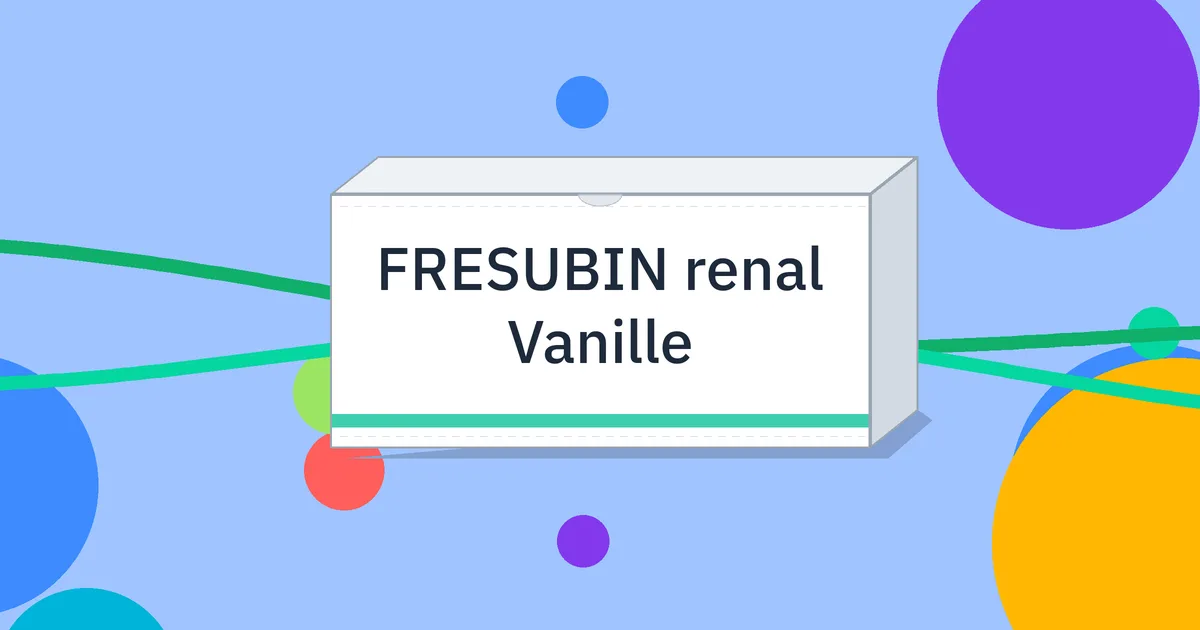 Symbolbild: Packung mit der Aufschrift FRESUBIN renal Vanille (PZN 04585658) – Verfügbarkeit und Bezug in Apotheken in Frankfurt am Main