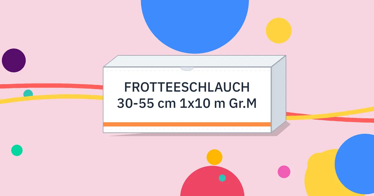 Symbolbild: Packung mit der Aufschrift FROTTEESCHLAUCH 30-55 cm 1x10 m Gr.M (PZN 10288203) – Verfügbarkeit und Bezug in Apotheken in Frankfurt am Main