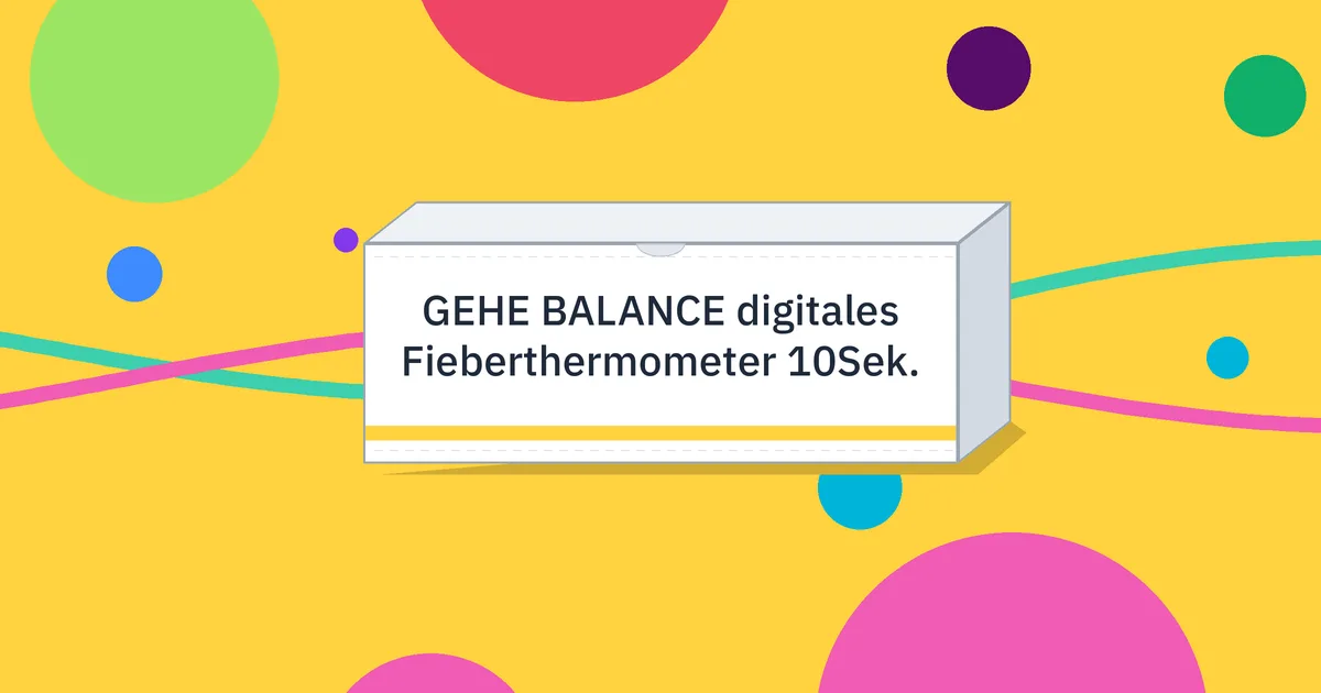 Symbolbild: Packung mit der Aufschrift GEHE BALANCE digitales Fieberthermometer 10Sek. (PZN 08737935) – Verfügbarkeit und Bezug in Apotheken in Frankfurt am Main