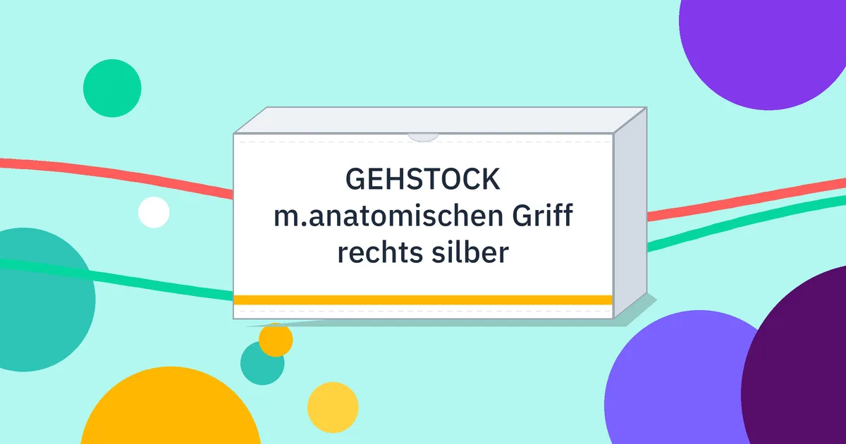 Symbolbild: Packung mit der Aufschrift GEHSTOCK m.anatomischen Griff rechts silber (PZN 10074778) – Verfügbarkeit und Bezug in Apotheken in Frankfurt am Main
