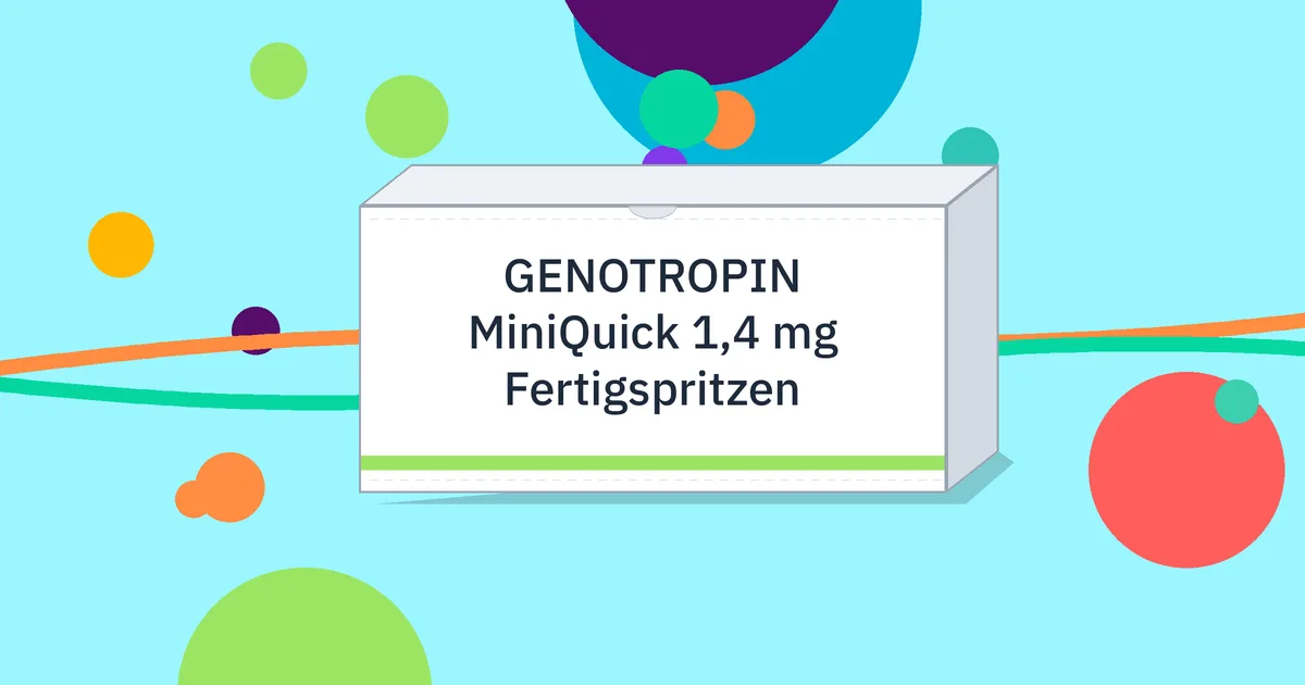 Symbolbild: Packung mit der Aufschrift GENOTROPIN MiniQuick 1,4 mg Fertigspritzen (PZN 08630769) – Verfügbarkeit und Bezug in Apotheken in Frankfurt am Main
