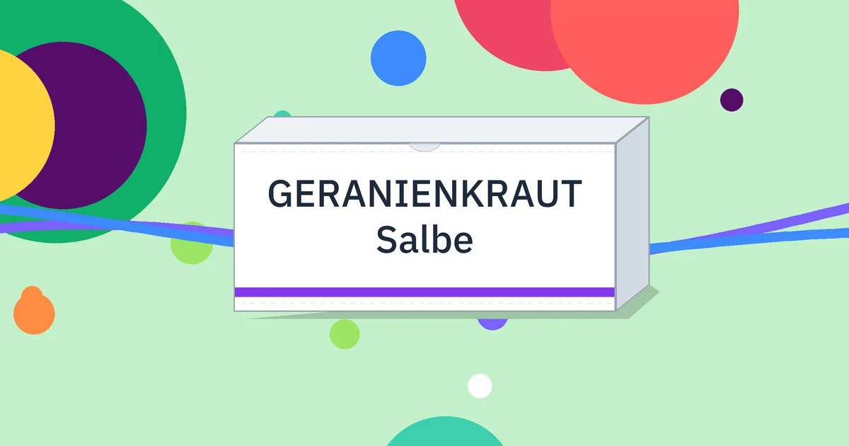 Symbolbild: Packung mit der Aufschrift GERANIENKRAUT Salbe (PZN 20183942) – Verfügbarkeit und Bezug in Apotheken in Frankfurt am Main
