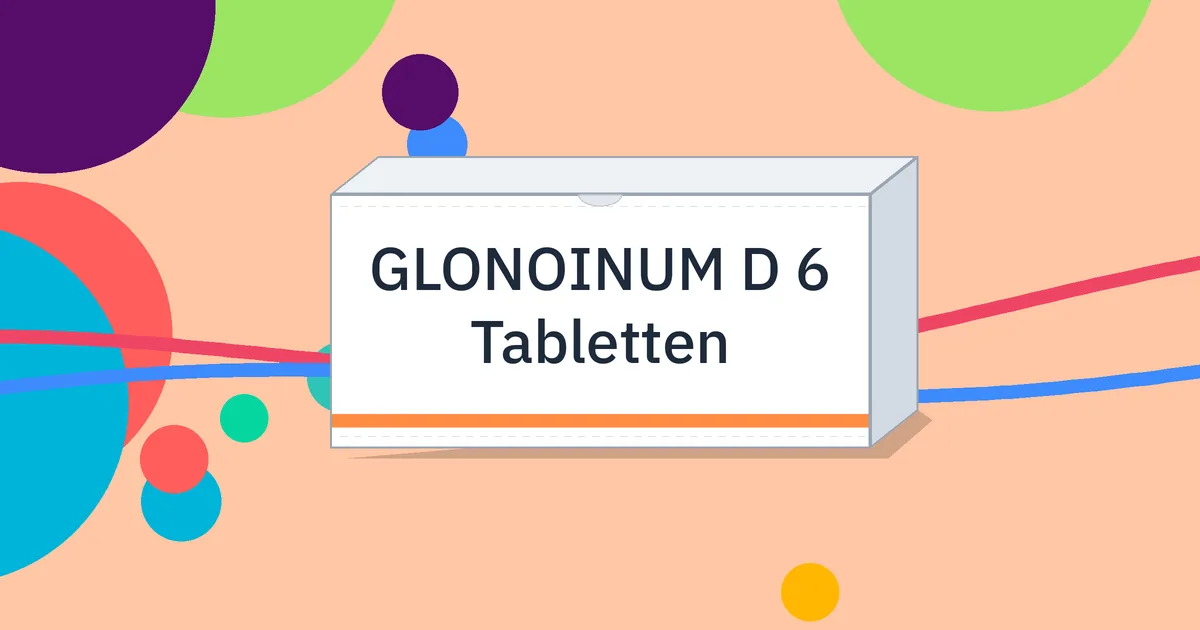 Symbolbild: Packung mit der Aufschrift GLONOINUM D 6 Tabletten (PZN 07247554) – Verfügbarkeit und Bezug in Apotheken in Frankfurt am Main