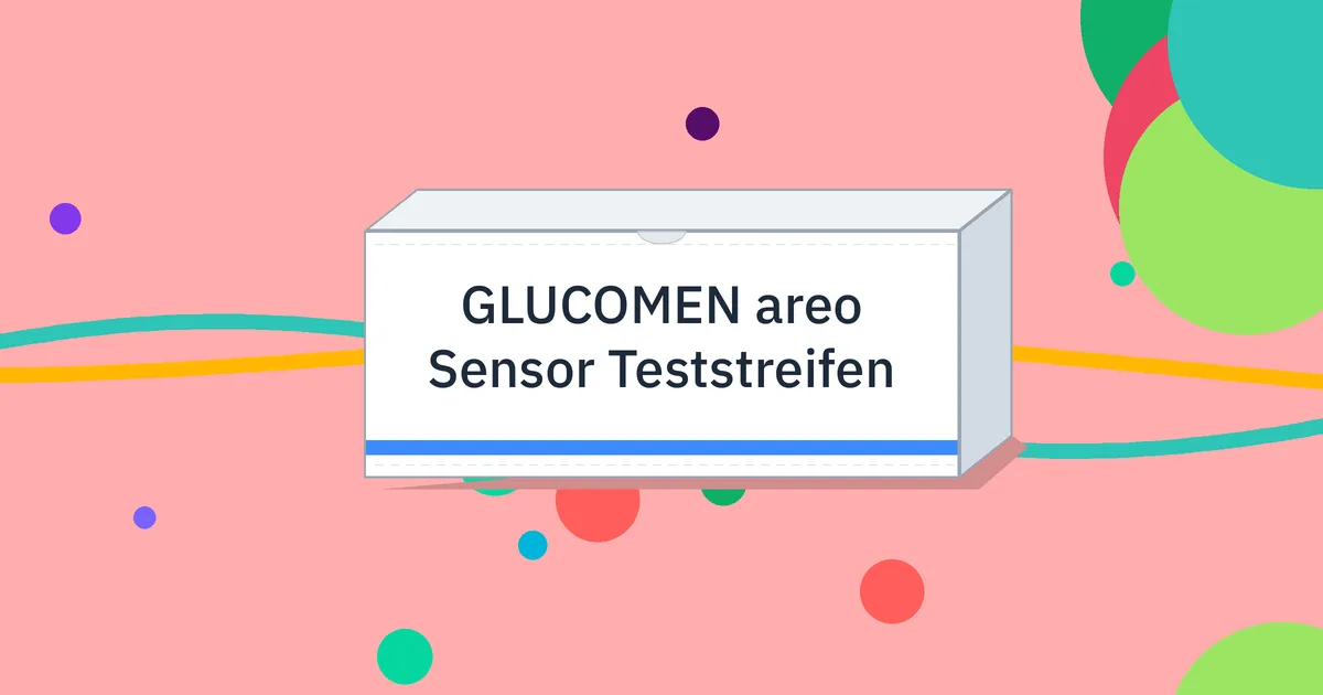 Symbolbild: Packung mit der Aufschrift GLUCOMEN areo Sensor Teststreifen (PZN 11320251) – Verfügbarkeit und Bezug in Apotheken in Frankfurt am Main