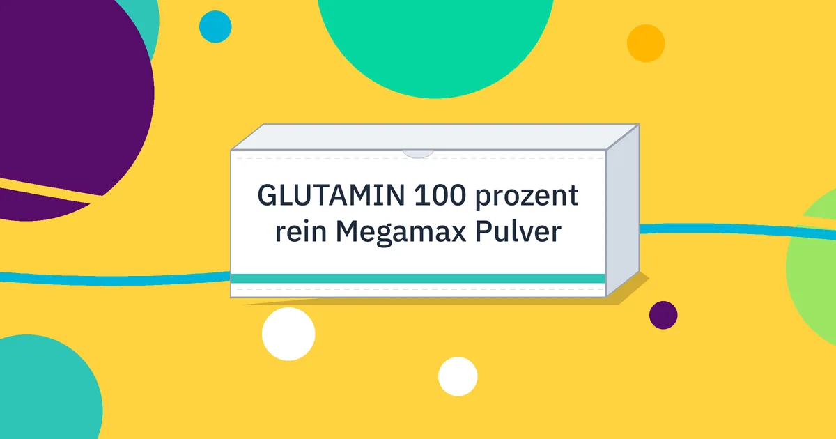 Symbolbild: Packung mit der Aufschrift GLUTAMIN 100 prozent rein Megamax Pulver (PZN 06705687) – Verfügbarkeit und Bezug in Apotheken in Frankfurt am Main
