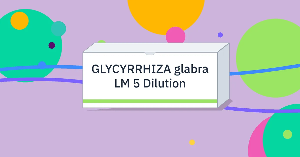 Symbolbild: Packung mit der Aufschrift GLYCYRRHIZA glabra LM 5 Dilution (PZN 12880733) – Verfügbarkeit und Bezug in Apotheken in Frankfurt am Main
