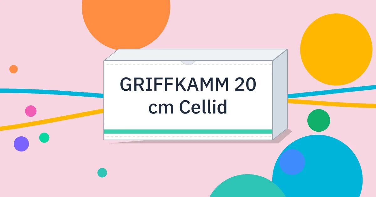 Symbolbild: Packung mit der Aufschrift GRIFFKAMM 20 cm Cellid (PZN 17289803) – Verfügbarkeit und Bezug in Apotheken in Frankfurt am Main