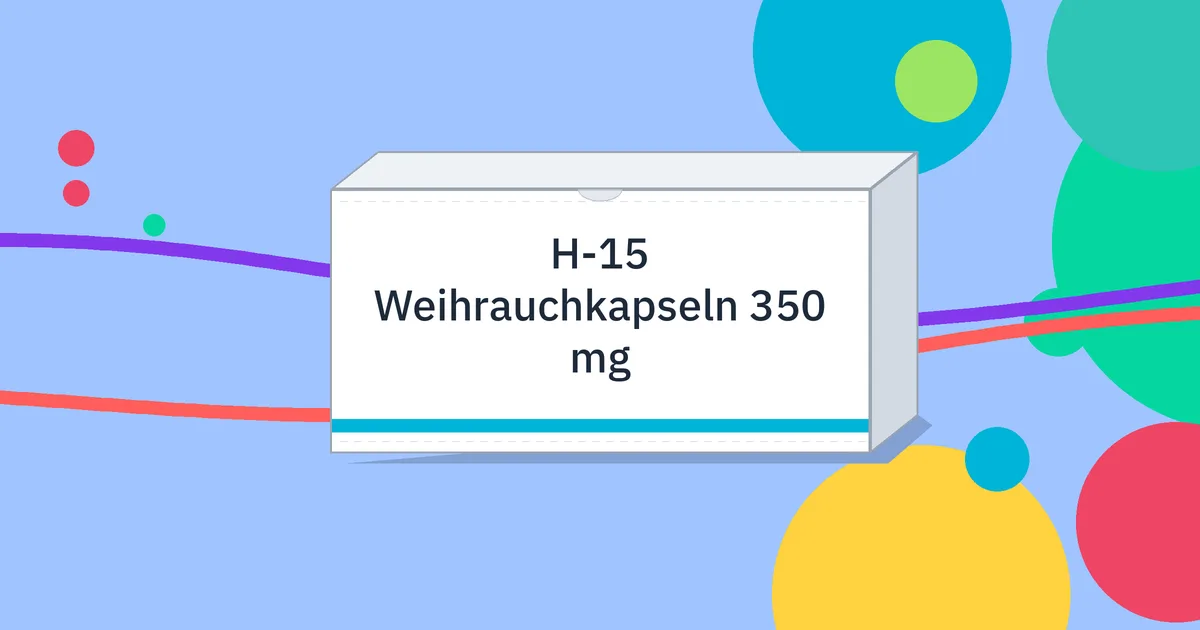 Symbolbild: Packung mit der Aufschrift H-15 Weihrauchkapseln 350 mg (PZN 18248700) – Verfügbarkeit und Bezug in Apotheken in Frankfurt am Main