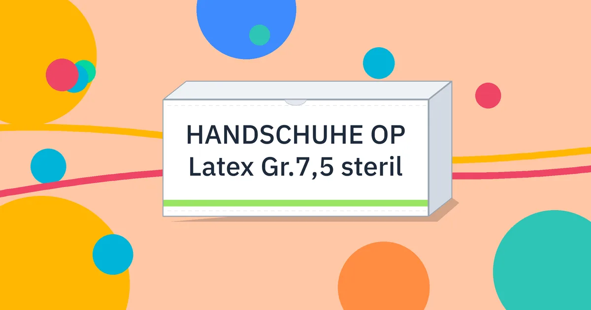 Symbolbild: Packung mit der Aufschrift HANDSCHUHE OP Latex Gr.7,5 steril (PZN 00061556) – Verfügbarkeit und Bezug in Apotheken in Frankfurt am Main