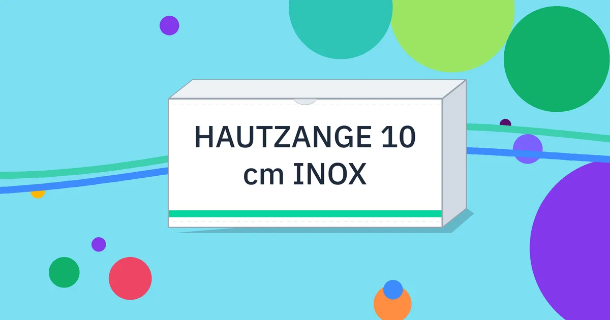 Symbolbild: Packung mit der Aufschrift HAUTZANGE 10 cm INOX (PZN 12364859) – Verfügbarkeit und Bezug in Apotheken in Frankfurt am Main