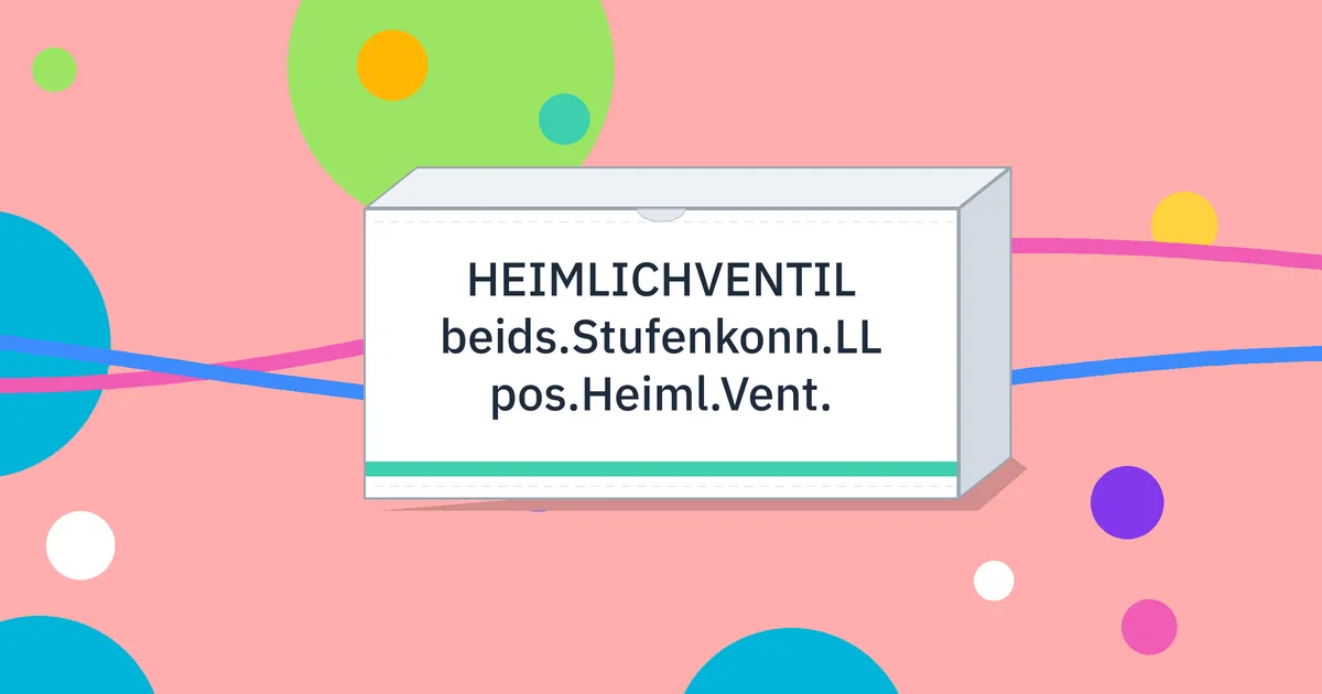 Symbolbild: Packung mit der Aufschrift HEIMLICHVENTIL beids.Stufenkonn.LL pos.Heiml.Vent. (PZN 17484999) – Verfügbarkeit und Bezug in Apotheken in Frankfurt am Main