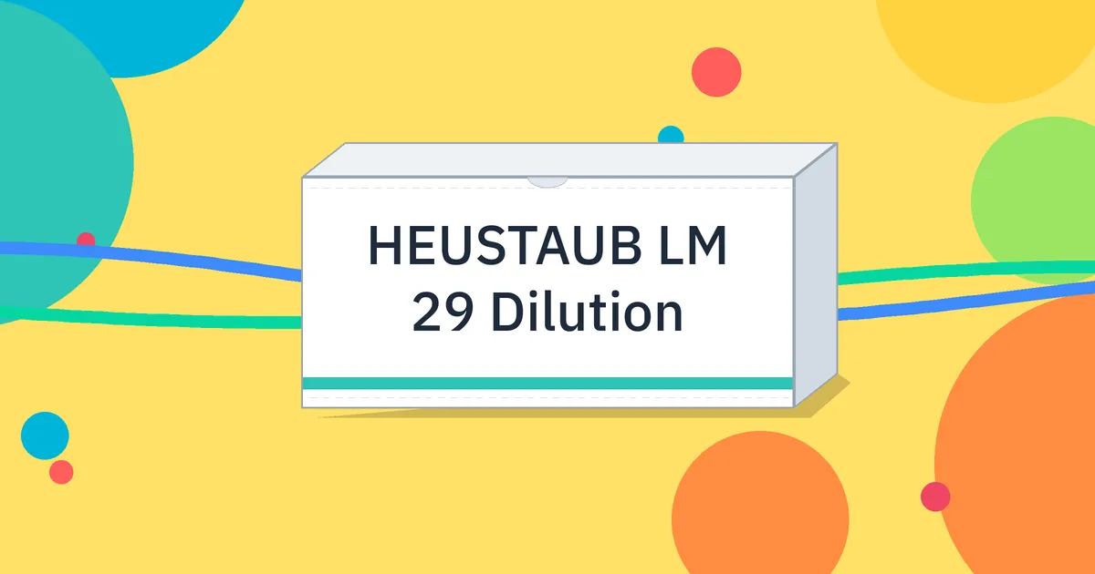 Symbolbild: Packung mit der Aufschrift HEUSTAUB LM 29 Dilution (PZN 12888545) – Verfügbarkeit und Bezug in Apotheken in Frankfurt am Main