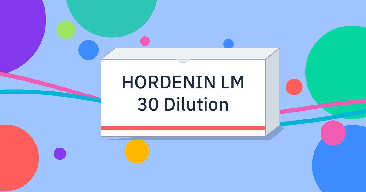 Symbolbild: Packung mit der Aufschrift HORDENIN LM 30 Dilution (PZN 13555567) – Verfügbarkeit und Bezug in Apotheken in Frankfurt am Main