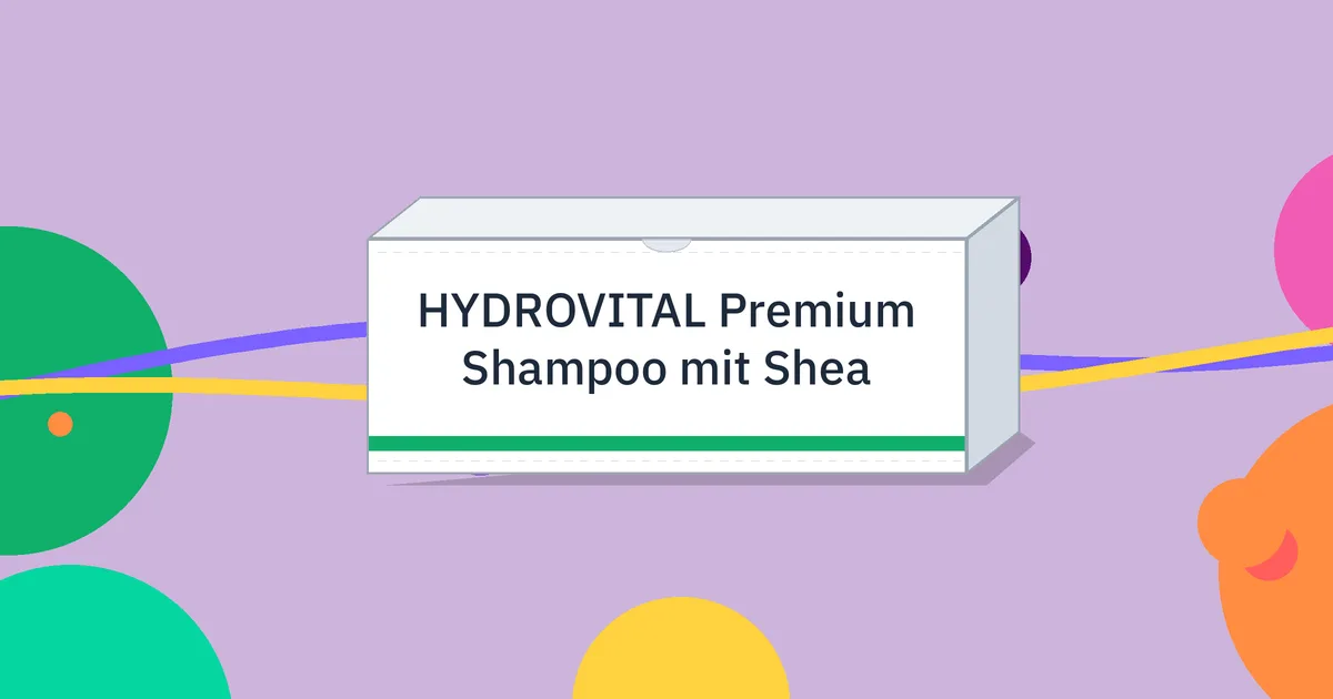 Symbolbild: Packung mit der Aufschrift HYDROVITAL Premium Shampoo mit Shea (PZN 18207345) – Verfügbarkeit und Bezug in Apotheken in Frankfurt am Main