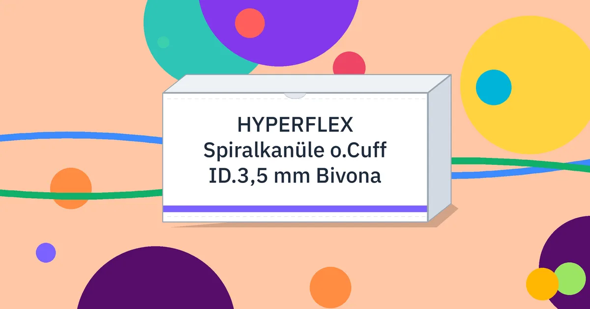 Symbolbild: Packung mit der Aufschrift HYPERFLEX Spiralkanüle o.Cuff ID.3,5 mm Bivona (PZN 02253946) – Verfügbarkeit und Bezug in Apotheken in Frankfurt am Main