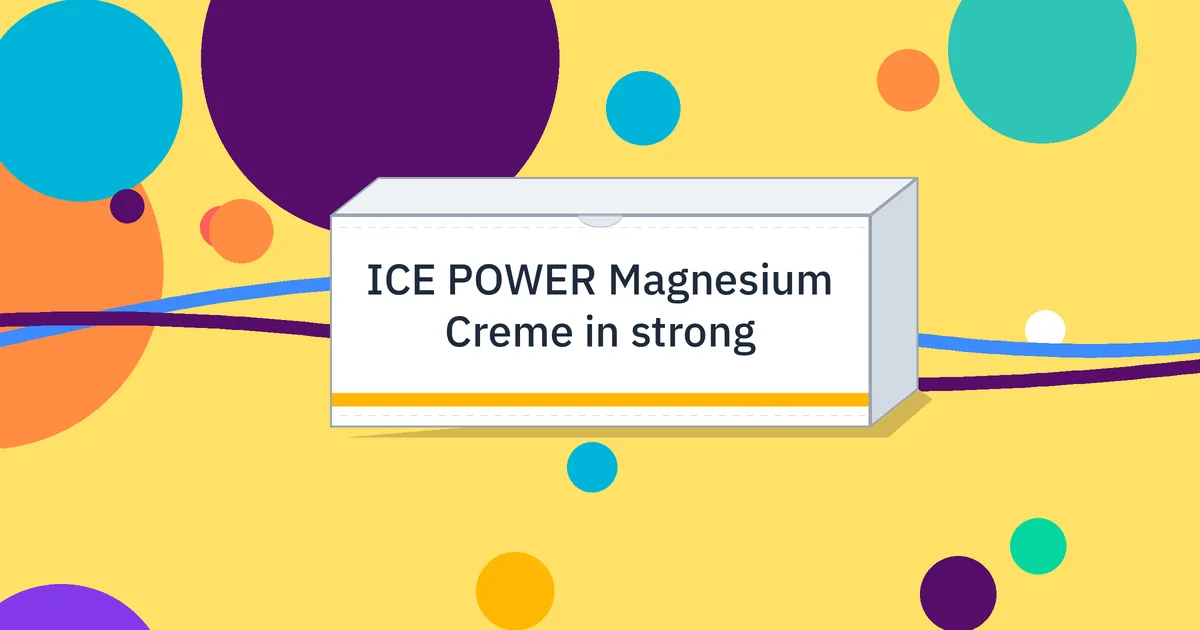Symbolbild: Packung mit der Aufschrift ICE POWER Magnesium Creme in strong (PZN 16003621) – Verfügbarkeit und Bezug in Apotheken in Frankfurt am Main