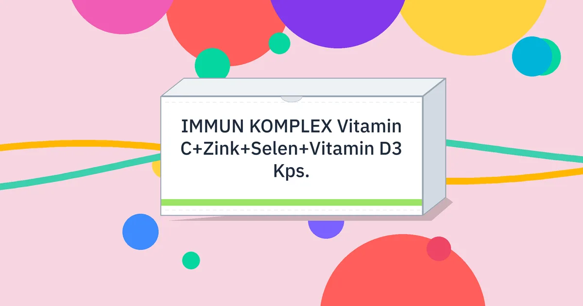 Symbolbild: Packung mit der Aufschrift IMMUN KOMPLEX Vitamin C+Zink+Selen+Vitamin D3 Kps. (PZN 18907195) – Verfügbarkeit und Bezug in Apotheken in Frankfurt am Main