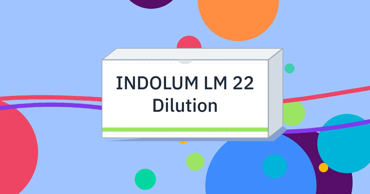 Symbolbild: Packung mit der Aufschrift INDOLUM LM 22 Dilution (PZN 13560114) – Verfügbarkeit und Bezug in Apotheken in Frankfurt am Main