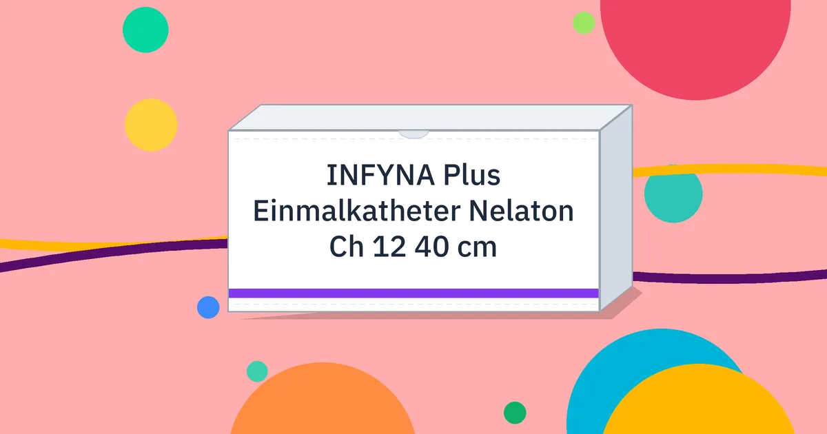 Symbolbild: Packung mit der Aufschrift INFYNA Plus Einmalkatheter Nelaton Ch 12 40 cm (PZN 13751015) – Verfügbarkeit und Bezug in Apotheken in Frankfurt am Main