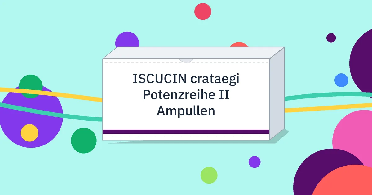 Symbolbild: Packung mit der Aufschrift ISCUCIN crataegi Potenzreihe II Ampullen (PZN 03083363) – Verfügbarkeit und Bezug in Apotheken in Frankfurt am Main