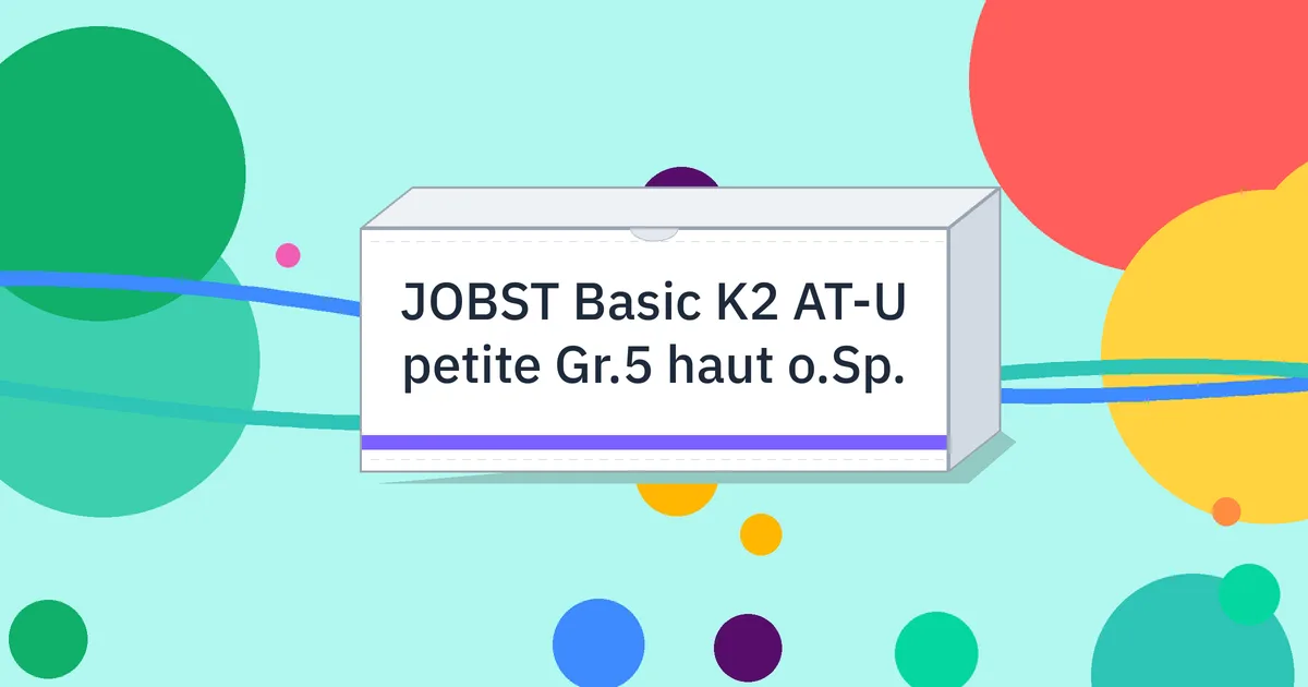 Symbolbild: Packung mit der Aufschrift JOBST Basic K2 AT-U petite Gr.5 haut o.Sp. (PZN 13060618) – Verfügbarkeit und Bezug in Apotheken in Frankfurt am Main