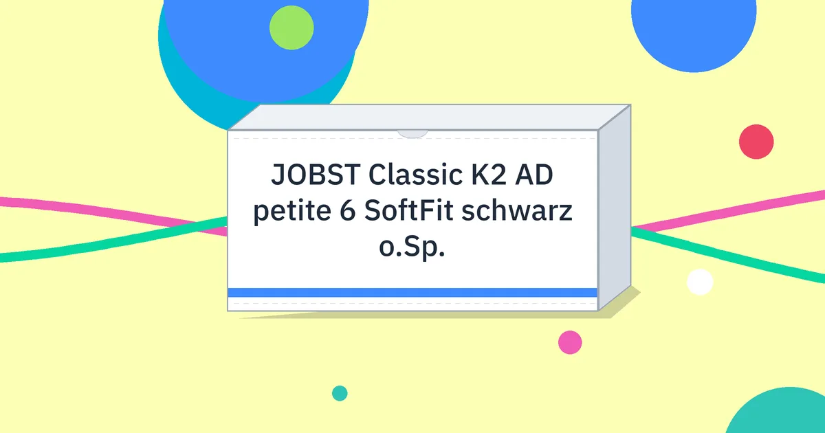 Symbolbild: Packung mit der Aufschrift JOBST Classic K2 AD petite 6 SoftFit schwarz o.Sp. (PZN 14222537) – Verfügbarkeit und Bezug in Apotheken in Frankfurt am Main