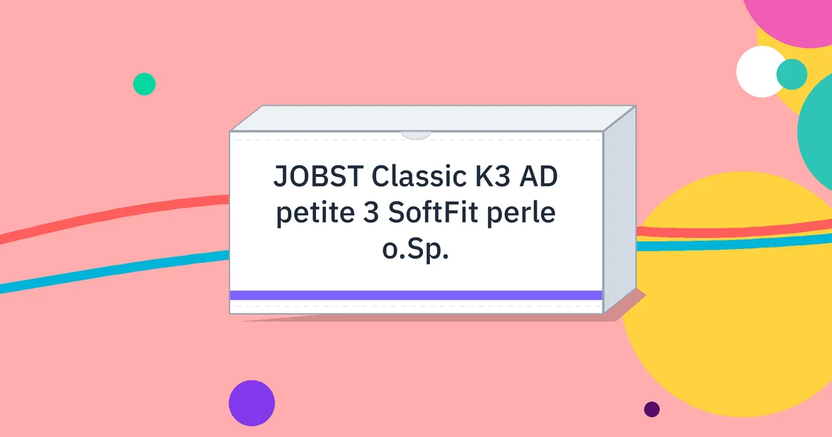 Symbolbild: Packung mit der Aufschrift JOBST Classic K3 AD petite 3 SoftFit perle o.Sp. (PZN 14223063) – Verfügbarkeit und Bezug in Apotheken in Frankfurt am Main
