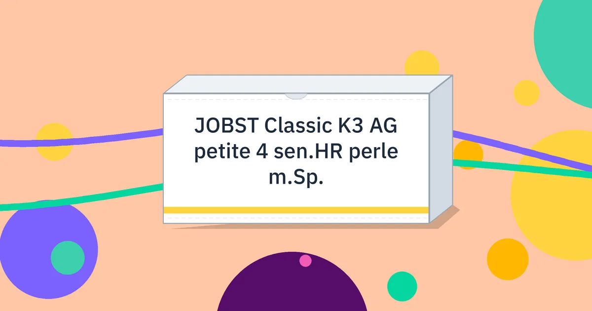 Symbolbild: Packung mit der Aufschrift JOBST Classic K3 AG petite 4 sen.HR perle m.Sp. (PZN 17956346) – Verfügbarkeit und Bezug in Apotheken in Frankfurt am Main