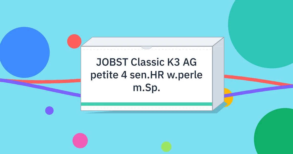 Symbolbild: Packung mit der Aufschrift JOBST Classic K3 AG petite 4 sen.HR w.perle m.Sp. (PZN 17956777) – Verfügbarkeit und Bezug in Apotheken in Frankfurt am Main