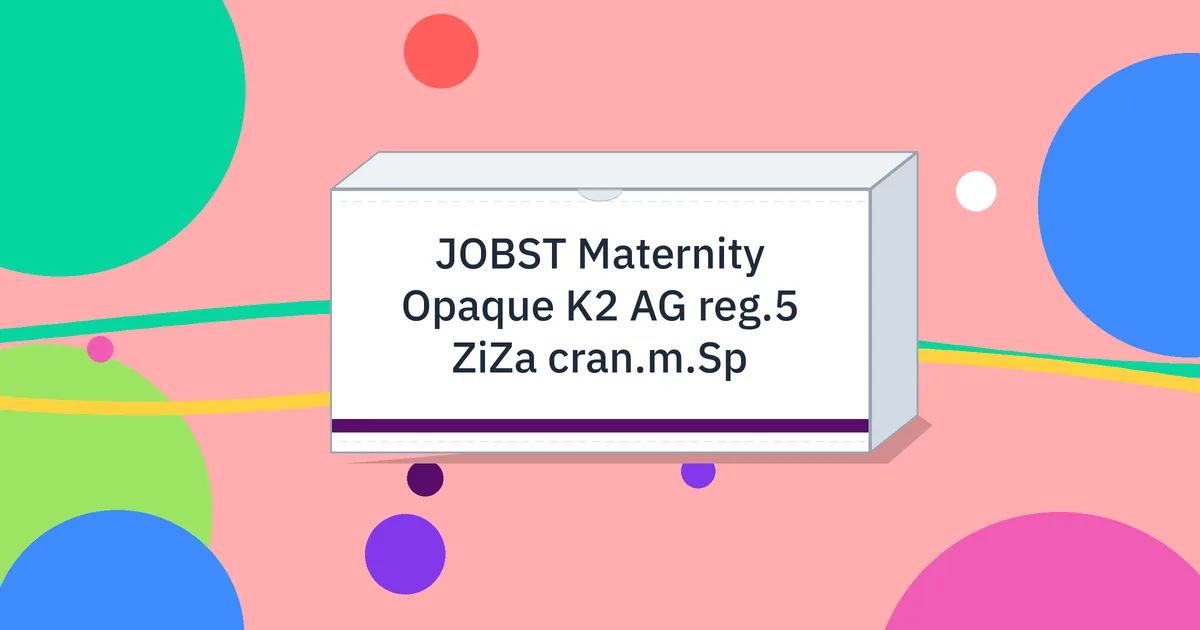 Symbolbild: Packung mit der Aufschrift JOBST Maternity Opaque K2 AG reg.5 ZiZa cran.m.Sp (PZN 15858183) – Verfügbarkeit und Bezug in Apotheken in Frankfurt am Main