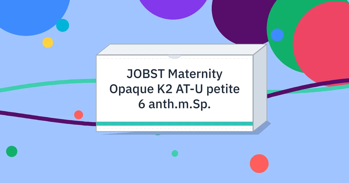 Symbolbild: Packung mit der Aufschrift JOBST Maternity Opaque K2 AT-U petite 6 anth.m.Sp. (PZN 15856600) – Verfügbarkeit und Bezug in Apotheken in Frankfurt am Main