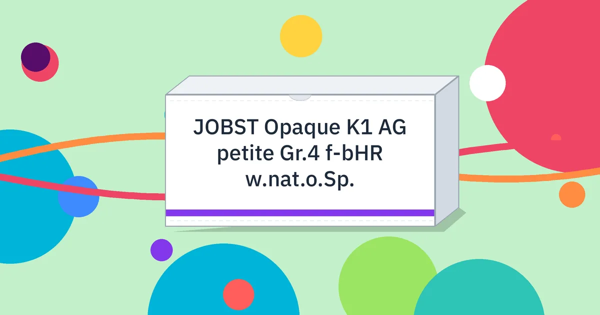 Symbolbild: Packung mit der Aufschrift JOBST Opaque K1 AG petite Gr.4 f-bHR w.nat.o.Sp. (PZN 13087770) – Verfügbarkeit und Bezug in Apotheken in Frankfurt am Main