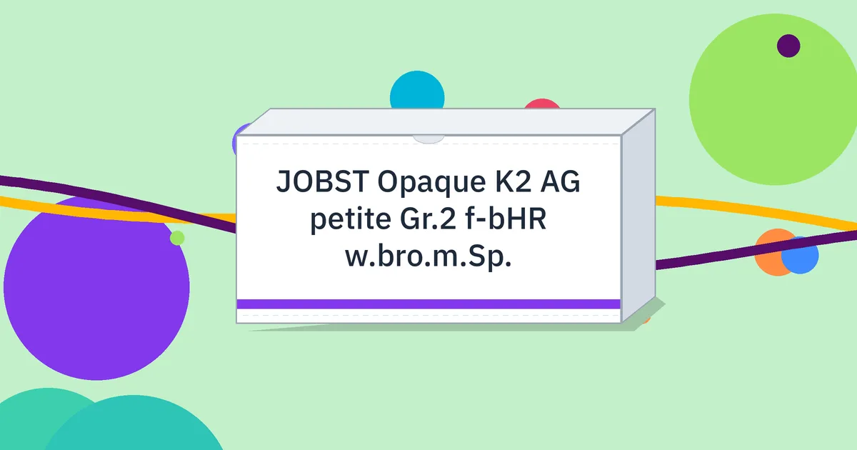 Symbolbild: Packung mit der Aufschrift JOBST Opaque K2 AG petite Gr.2 f-bHR w.bro.m.Sp. (PZN 13111971) – Verfügbarkeit und Bezug in Apotheken in Frankfurt am Main