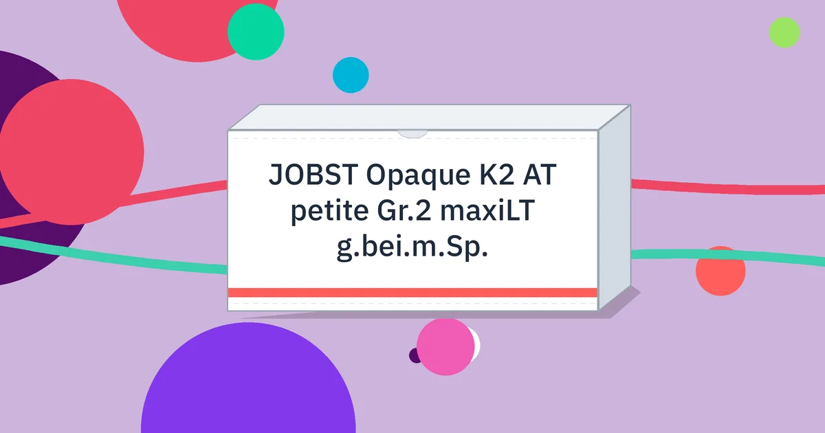 Symbolbild: Packung mit der Aufschrift JOBST Opaque K2 AT petite Gr.2 maxiLT g.bei.m.Sp. (PZN 16290916) – Verfügbarkeit und Bezug in Apotheken in Frankfurt am Main