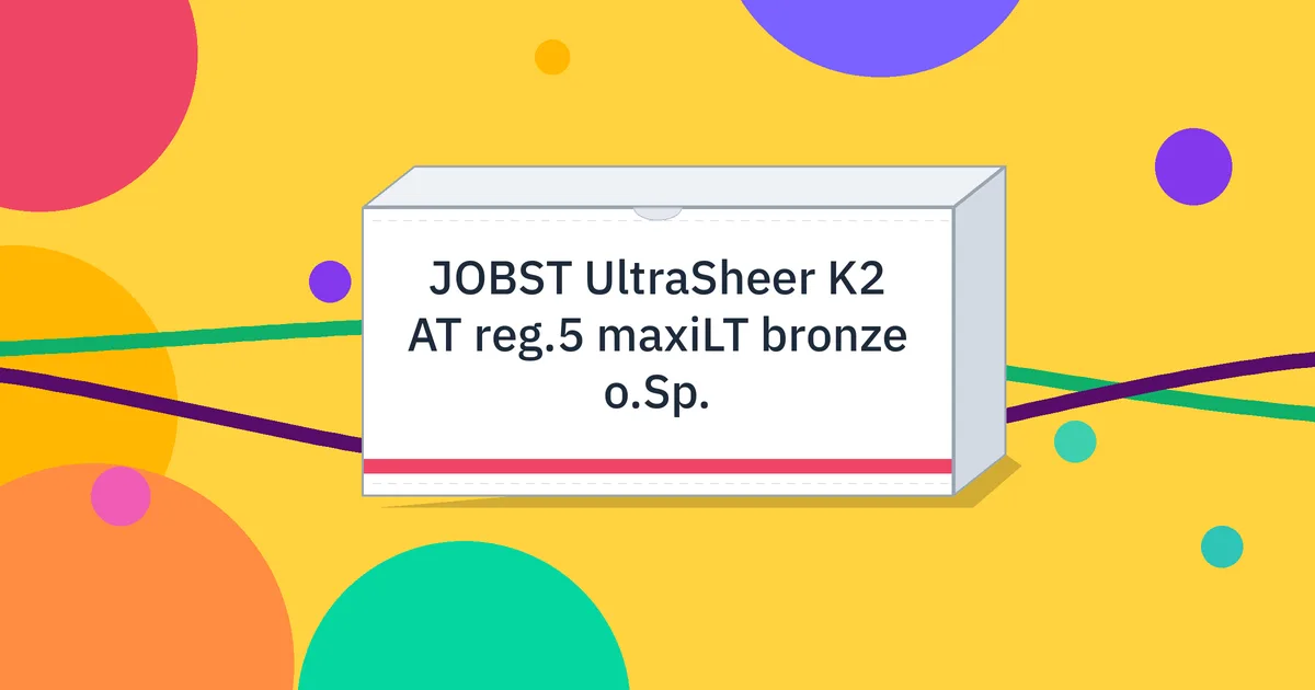 Symbolbild: Packung mit der Aufschrift JOBST UltraSheer K2 AT reg.5 maxiLT bronze o.Sp. (PZN 13151166) – Verfügbarkeit und Bezug in Apotheken in Frankfurt am Main