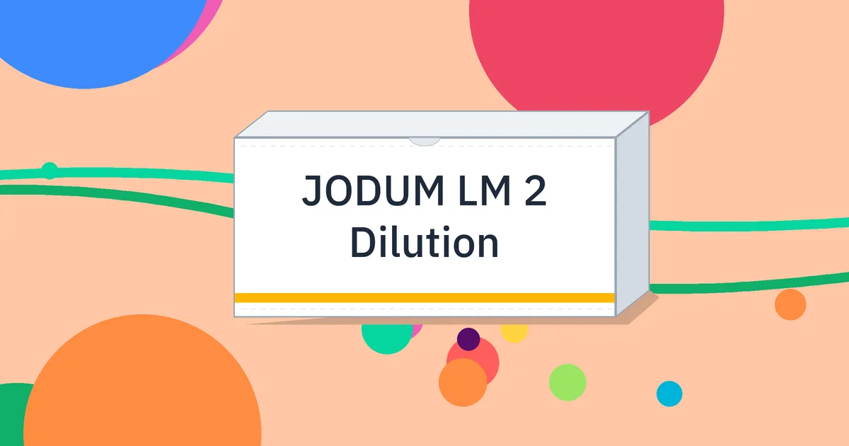 Symbolbild: Packung mit der Aufschrift JODUM LM 2 Dilution (PZN 12915584) – Verfügbarkeit und Bezug in Apotheken in Frankfurt am Main