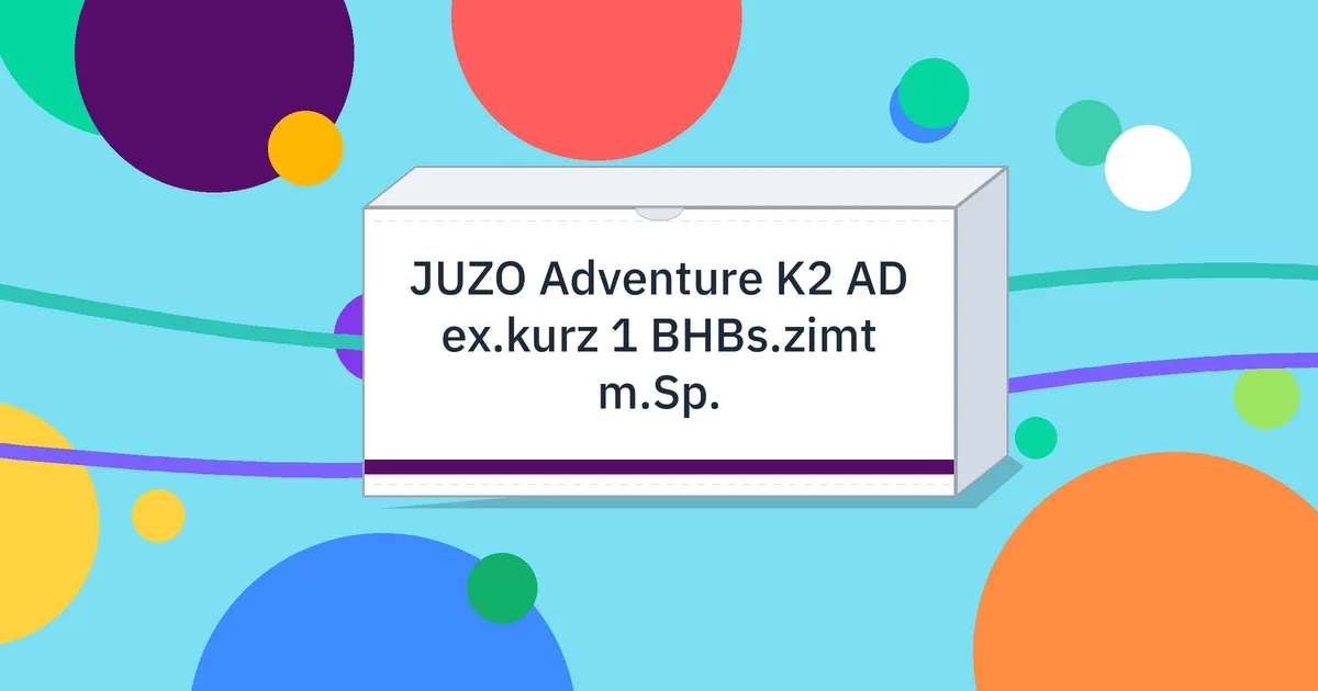 Symbolbild: Packung mit der Aufschrift JUZO Adventure K2 AD ex.kurz 1 BHBs.zimt m.Sp. (PZN 16495162) – Verfügbarkeit und Bezug in Apotheken in Frankfurt am Main